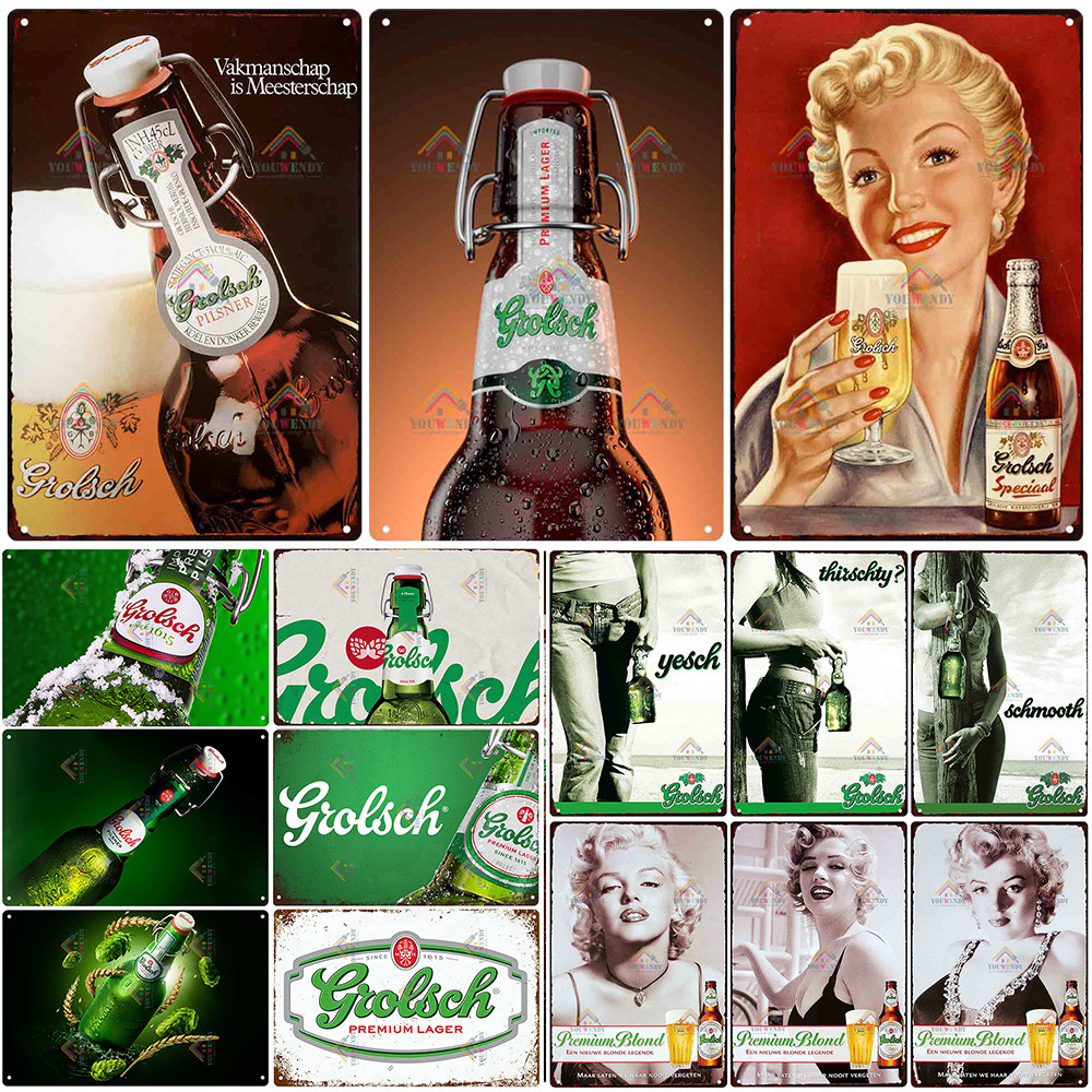 Vintage Metal Tin Sign Classics Beer Pinup Girl Sexy Ads Poster