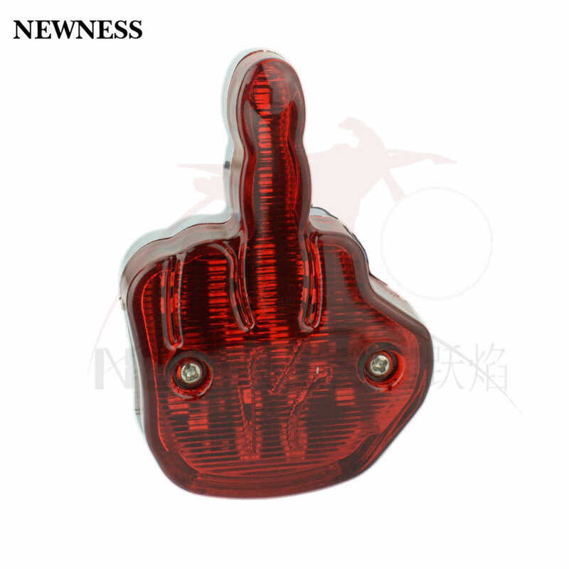 Motorcycle Middle Finger LED Tail Light For Harley Chopper Yamaha Honda ...
