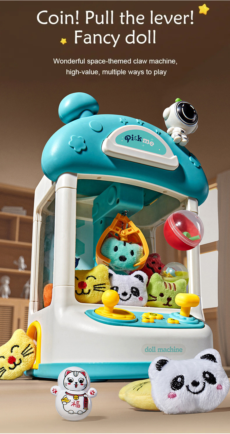[20pcs Dolls] Mini Claw Machine Toy for Kids Fun Crane Machine Clip ...