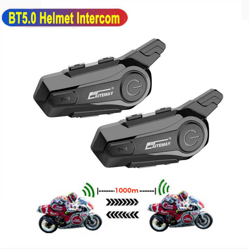 Moto Helmet Intercom Headset Bluetooth-compatible 5.0 Motorcycle Ears ...