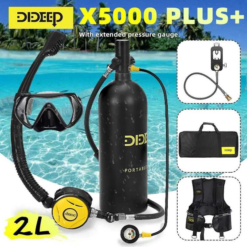 2L DIDEEP Scuba Snorkel Tanks Oxygen Cyder Set Underwater Air Tank Hand ...