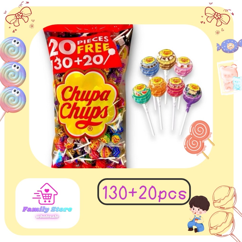 Chupa Chups Lollipop ( 130+20 Sticks / Pack) - Assorted Flavours | Shopee Philippines