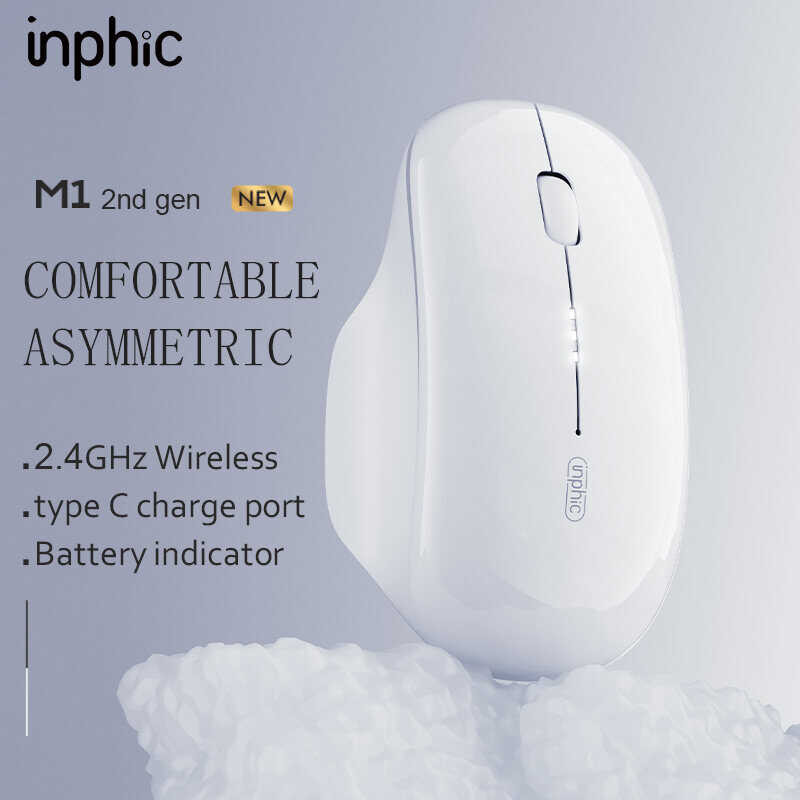 Inphic M1 Wireless Mouse Rechargeable 2.4Ghz Silent Mouse 1600 DPI ...