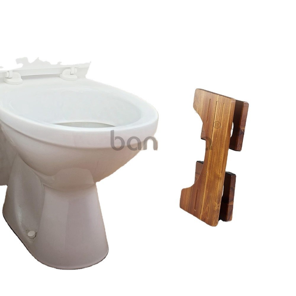 Foldable Collapsible Acacia Wood Squatty Poop Potty Toilet Step Stool ...