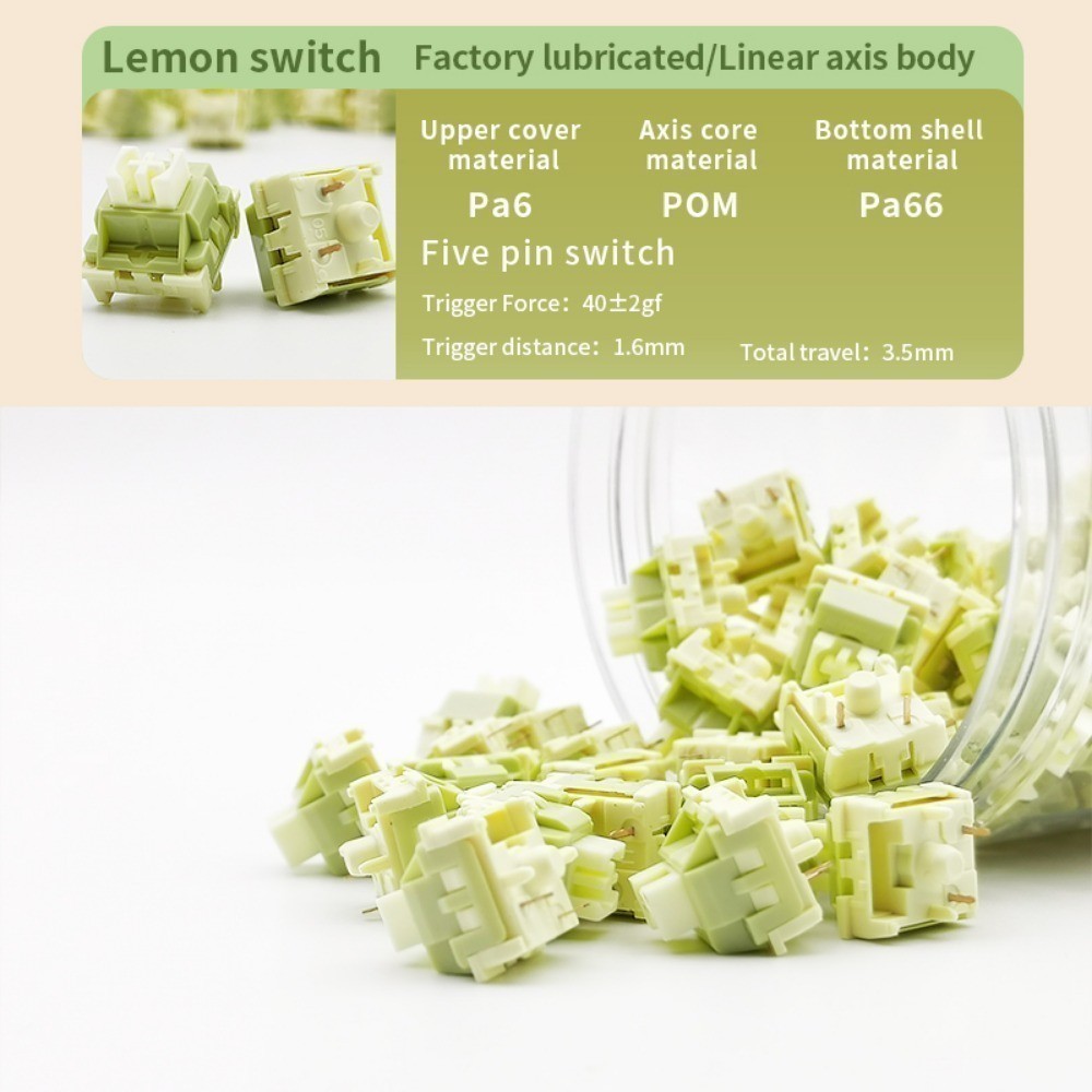 Lemon Switches Green Mechanical Keyboard Switche Linear 5 Pin Factory ...