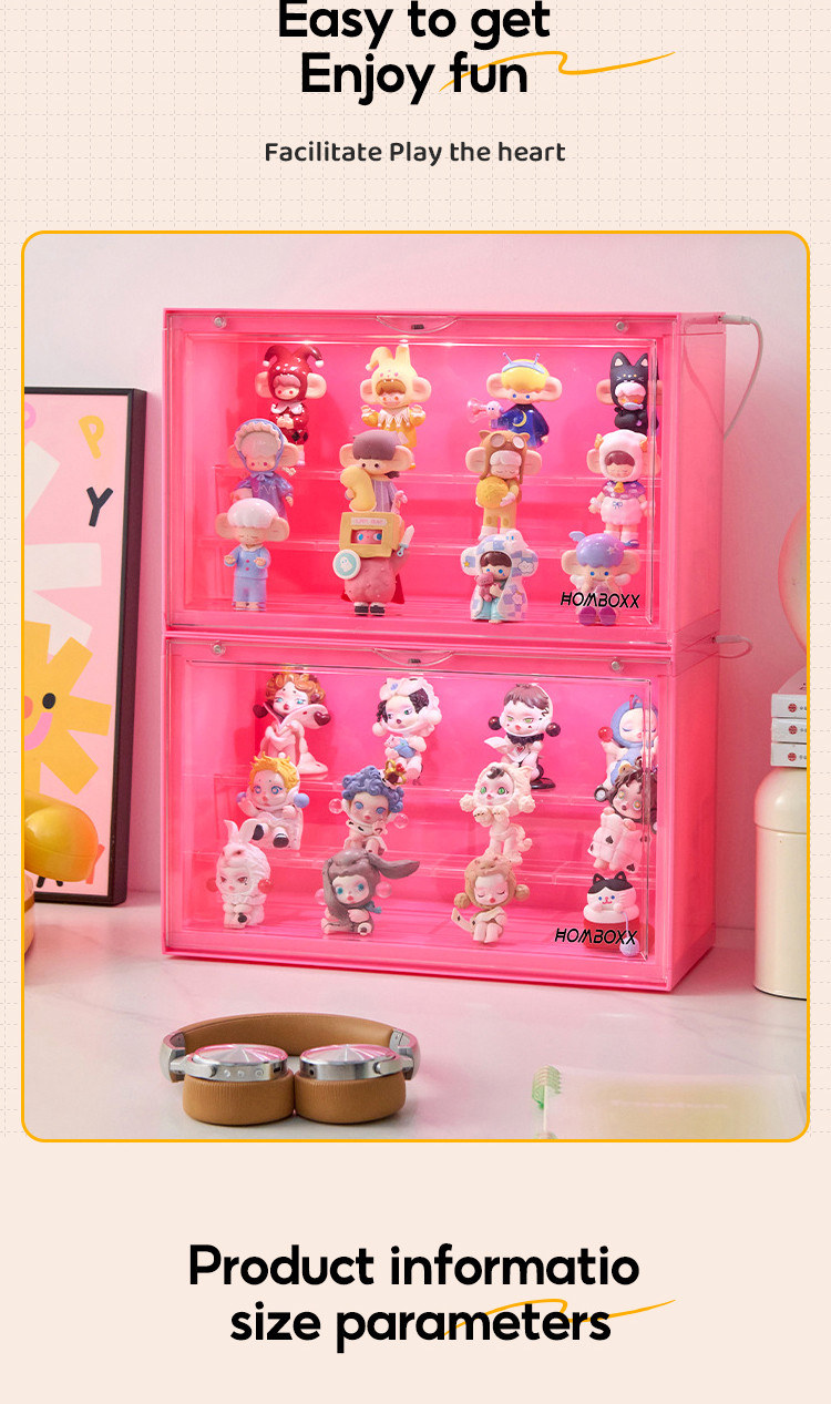 MODOFO Acrylic Display Case Popmart Storage Organizer Transparent Boxes ...