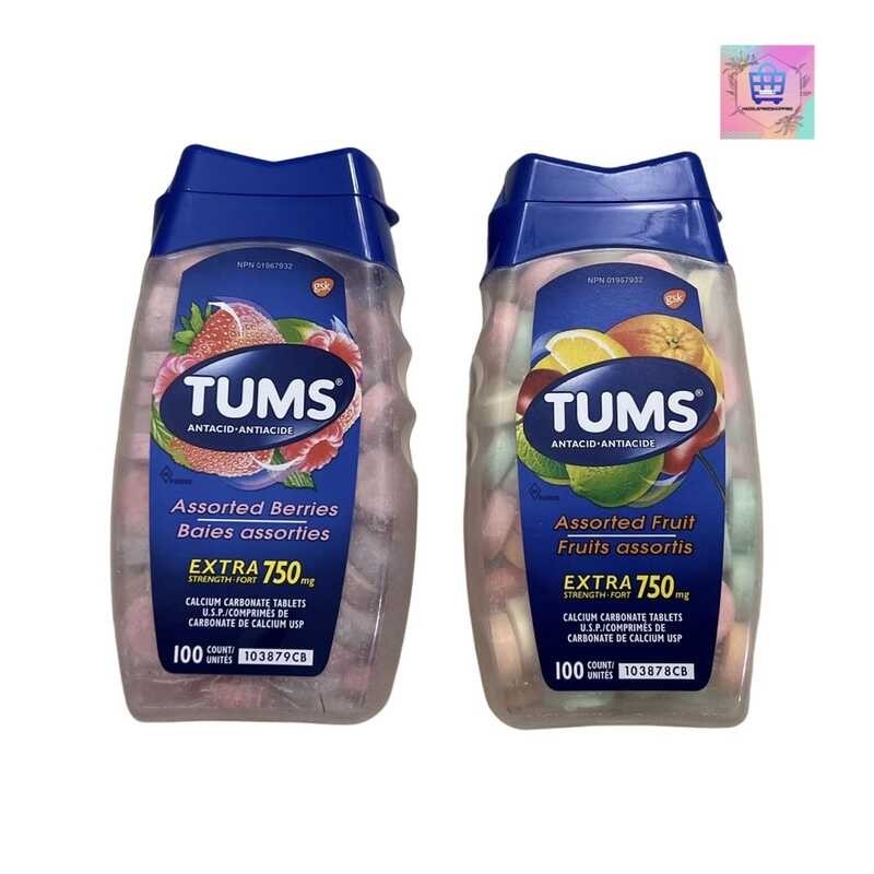 S05 Tums Extra Strength Antacid for Heartburn Relief, 750mg, 100 ...