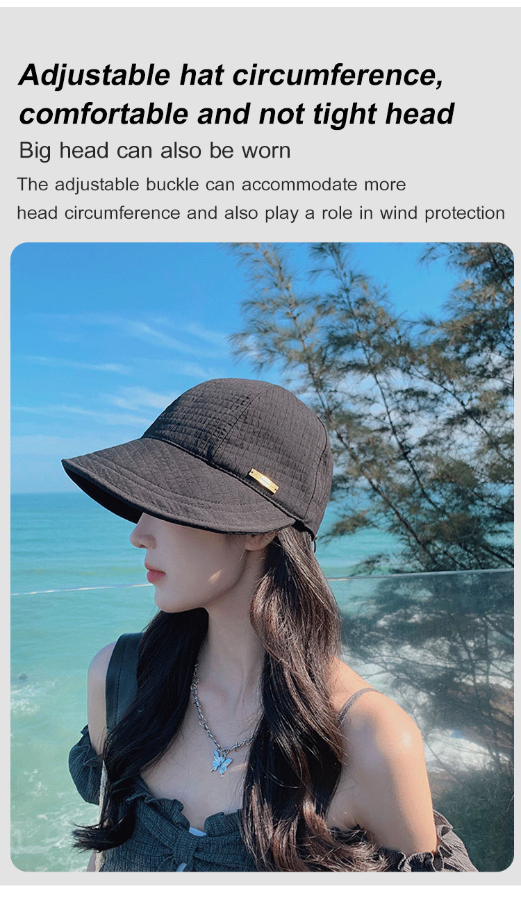 Folding bucket hat with wide brim for small face to cover face and make ...