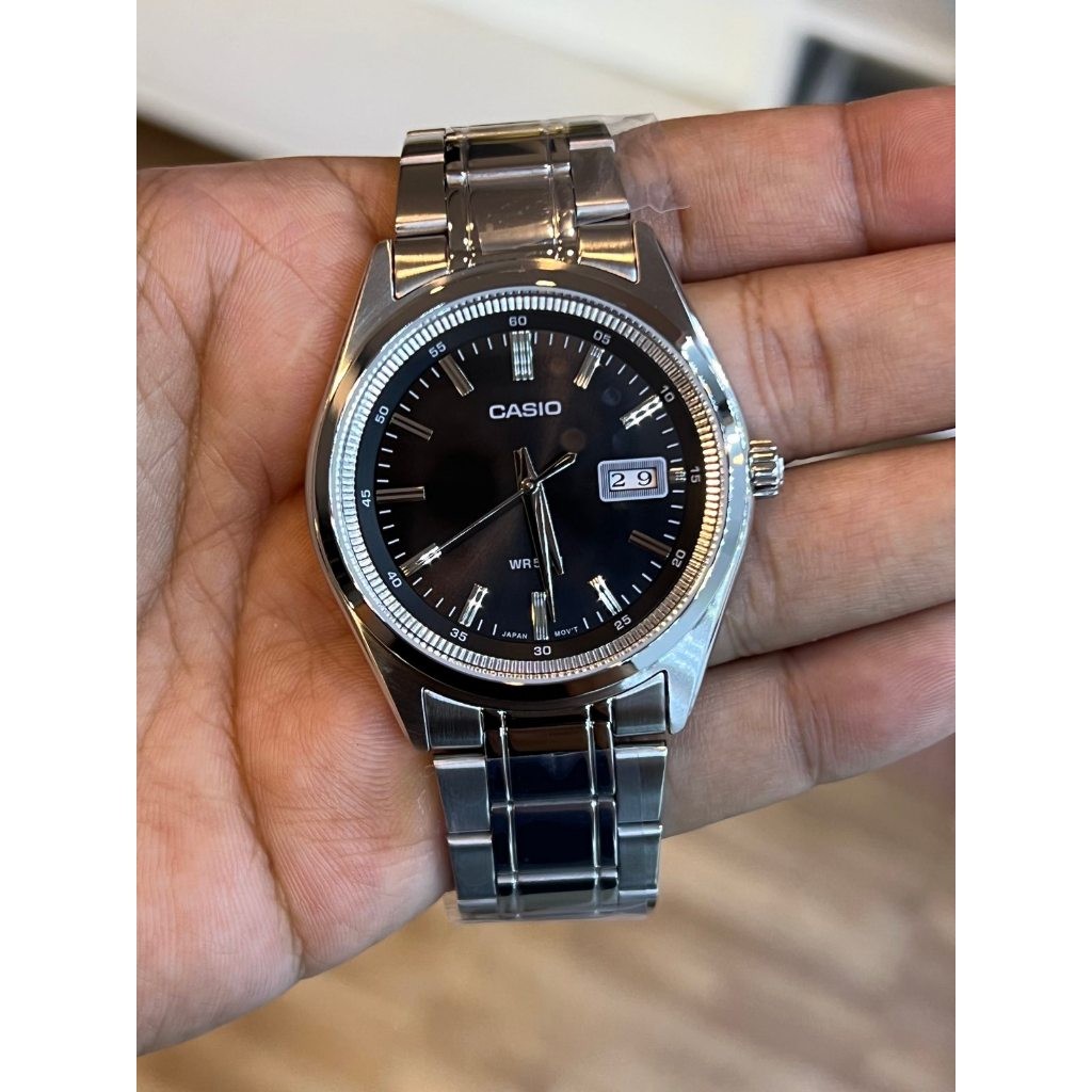 Original Casio Analog Black Dial Stainless Steel Mens Watch Mtp B180d 1a1 Casio Mtp B180d 1a1