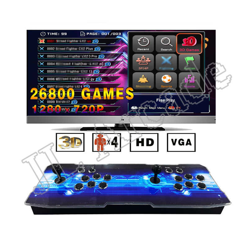 26800 Saga Dx Home Arcade 3D Computer Double Stick Arcade Home TV Game ...