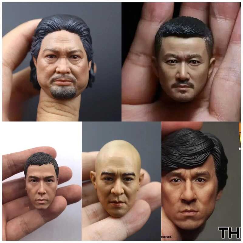 1/6 Martial Arts Star Head Sculpt Jackie Chan Jet Li Jason Wu Sao Hung ...