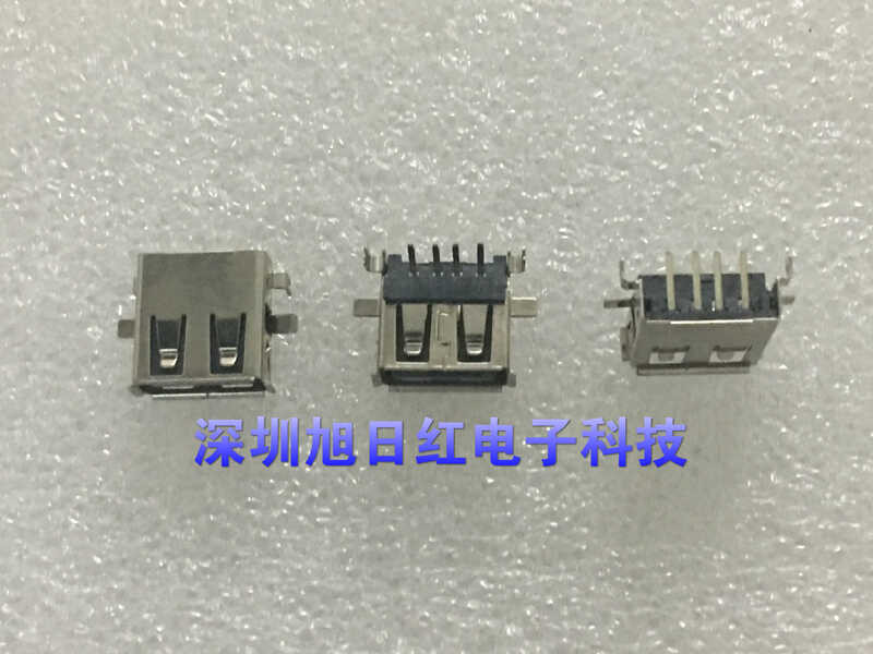 USB socket 4P 90 degree bent pin USB A female socket 4 fixed feet ...