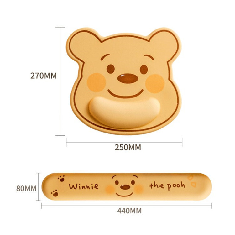 Winnie the Pooh Wrist Rest Pad Set Rebound Mouse Pad + Keyboard Pad Set ...