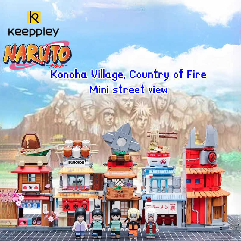 Ang Mga Gusali Ng Keeppley Ay Mga Blokado Sa Naruto Konoha Village Street View Building Model Na ...