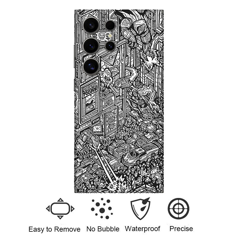 Monochrome Decal Skin for Samsung Galaxy S24 S25 S23 S22 Ultra Plus A54 ...
