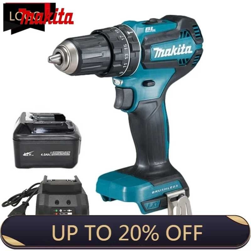 Makita Ddf485 18V Li-Ion LXT Brushless Driver Rechargeable Brushless Screwdriver Impact Electric ...