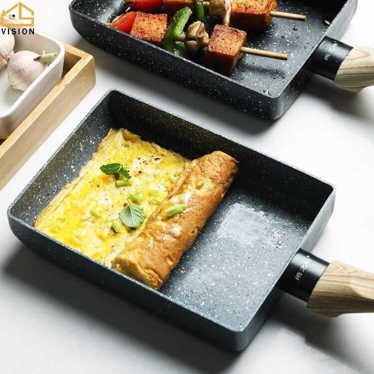 Vision Non-Stick Frying Pan Pot Japanese Style Yuzi Roasted Frying Pan ...