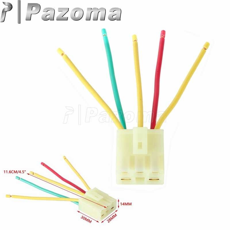 Motorcycle Voltage 5 Pin Cable Regulator Rectifier Plug Connector Para ...