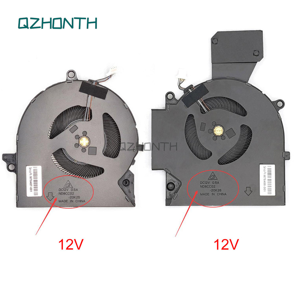 New CPU+GPU Cooling Fan For HP OMEN 16-B 16-C M75487-001 M75488-001 ...