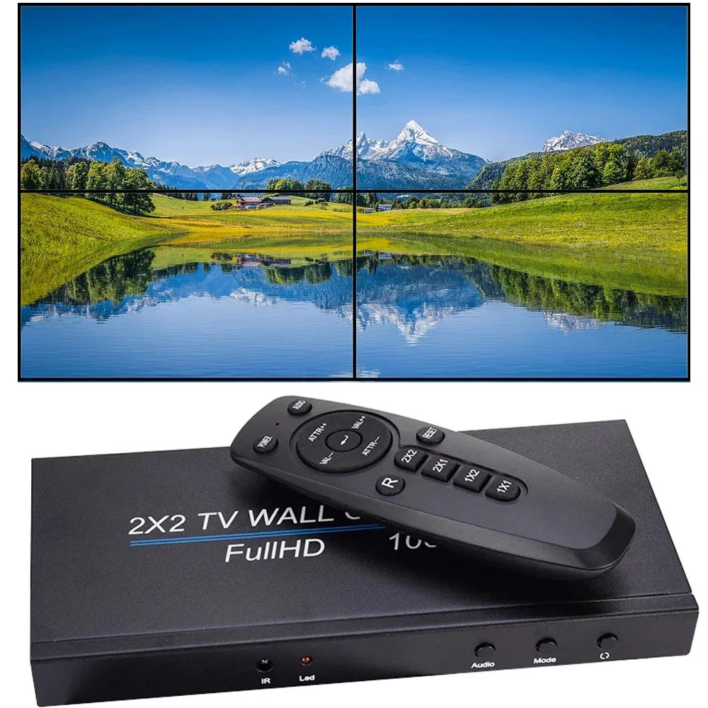 1080p 2x2 HDMI Video Wall Controller 1x2 1x3 1x4 2 3 4 TV Wall ...