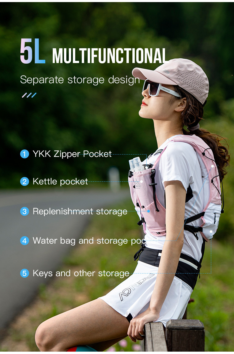 AONIJIE C9113 5L Hydration Bag Pack Running Vest Backpack Fit for 1.5L Bladder Outdoor Sports ...