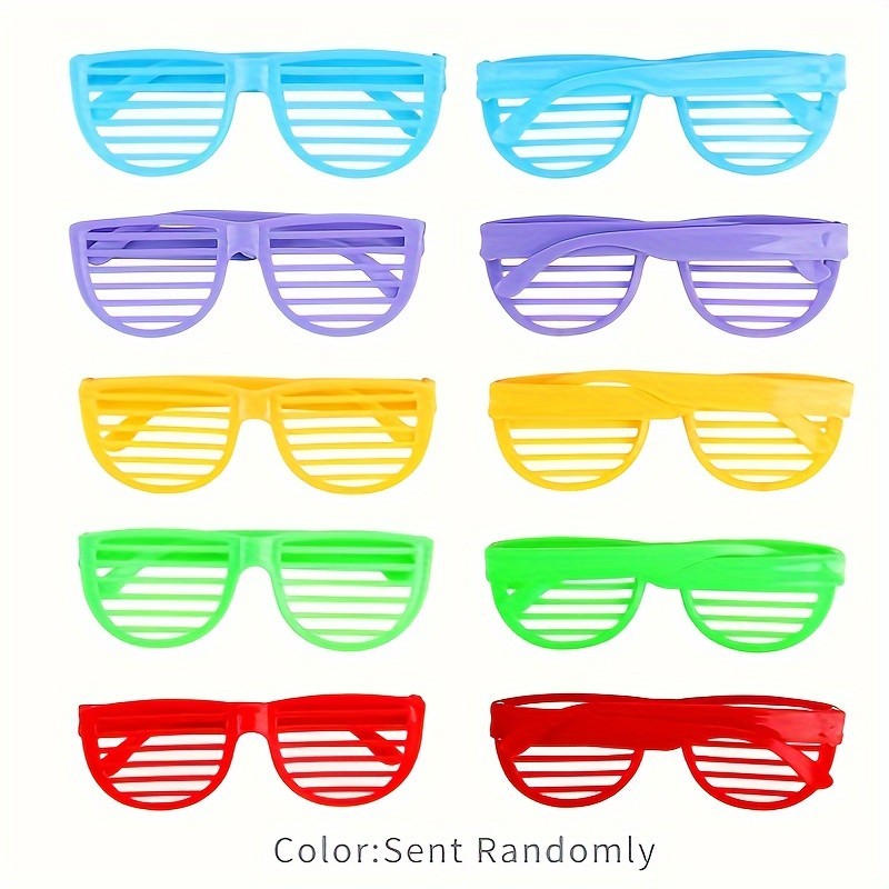 6 Pack Shutter Glasses Shades Sunglasses, Neon Color Plastic Glasses ...