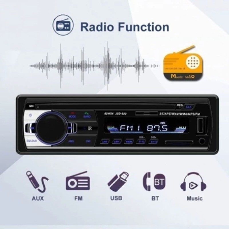 Car Stereo With Bluetooth Handsfree Support USB/SD MP3 Audio Player 1 ...
