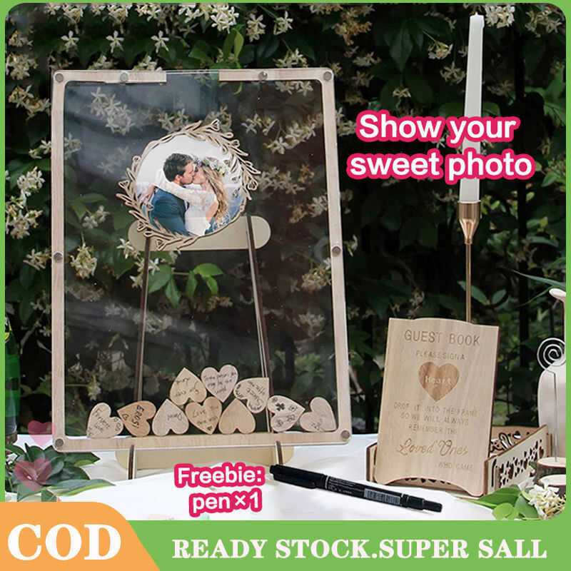 LY Seekiny Wedding Guest Book Rustic Wedding Book For Guests To Sign ...