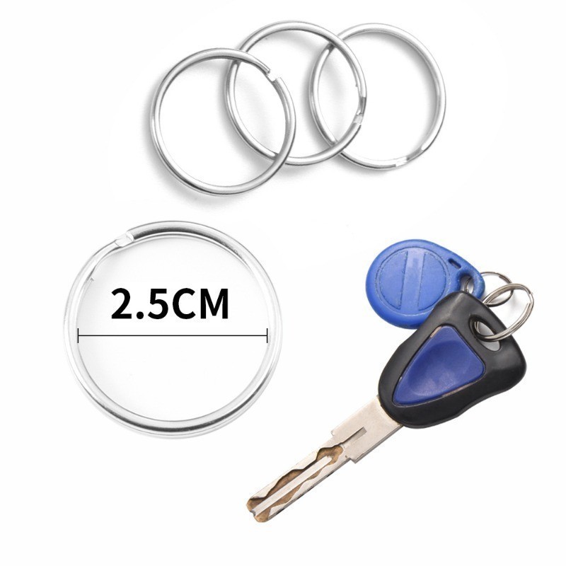 20pcs Stainless Steel Key Rings - 25mm Round Flat Line Split Rings ...