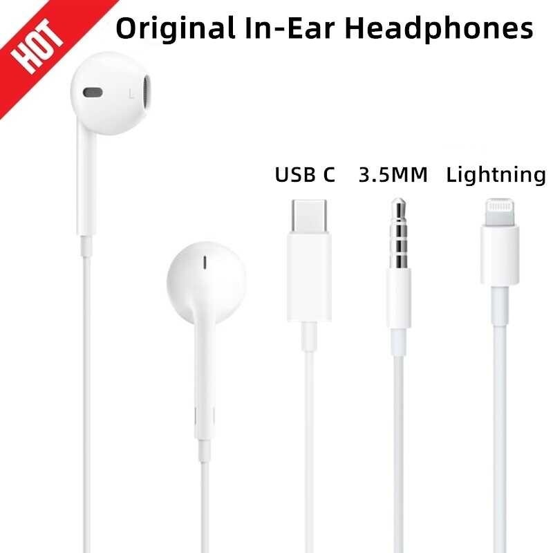 Original Wired Earphone With Usb-C 3.5Mm Lighing Connector Plug Type C ...