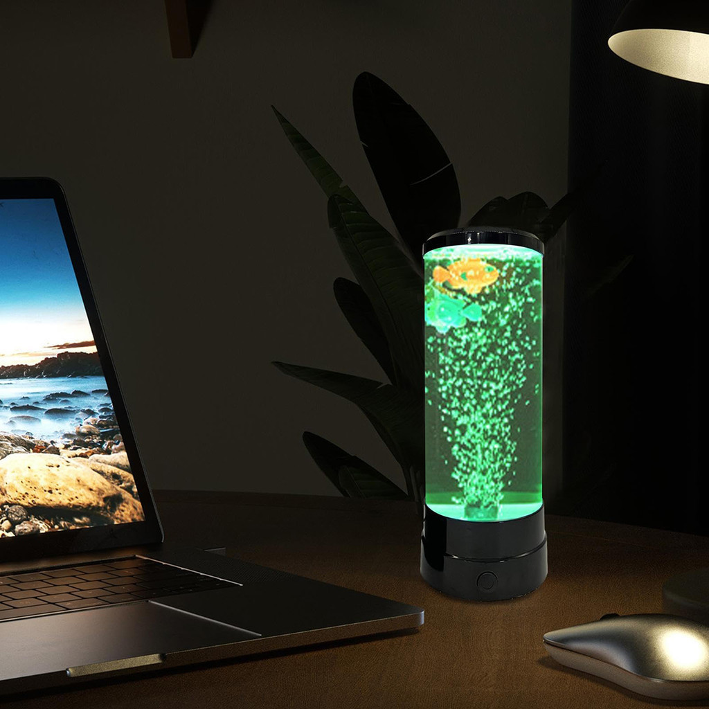 LED Lava Lamp Bubble Fish Lamp, Aquarium Night Light Lamp with 7 ...