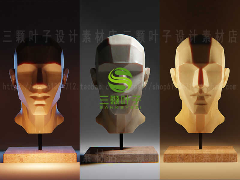 Blender character head light and shadow reference 3D model Blended+ZTL ...