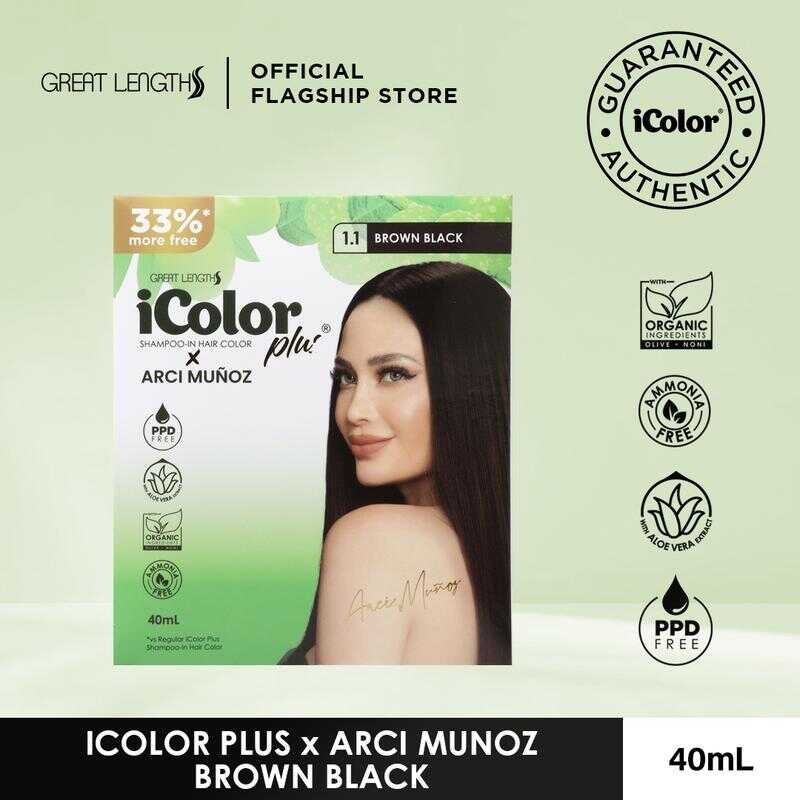 Icolor Plus Shampoo-In Hair Color Brown Black 40Ml | Shopee Philippines