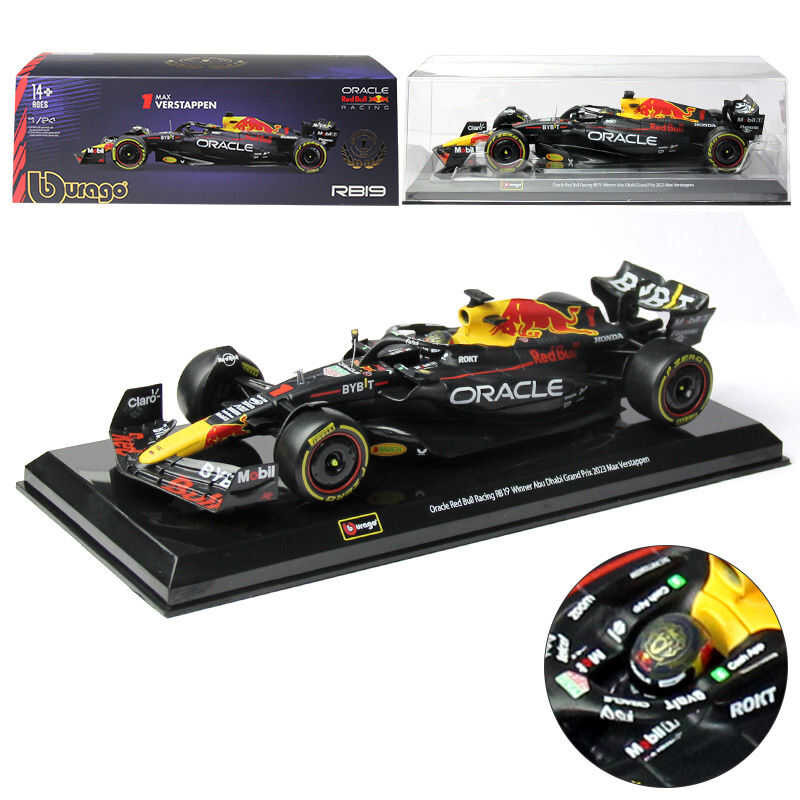 Bburago 1:24 2023 F1 Red Bull Rb19 #1 Max Verstappen Champion Gold ...