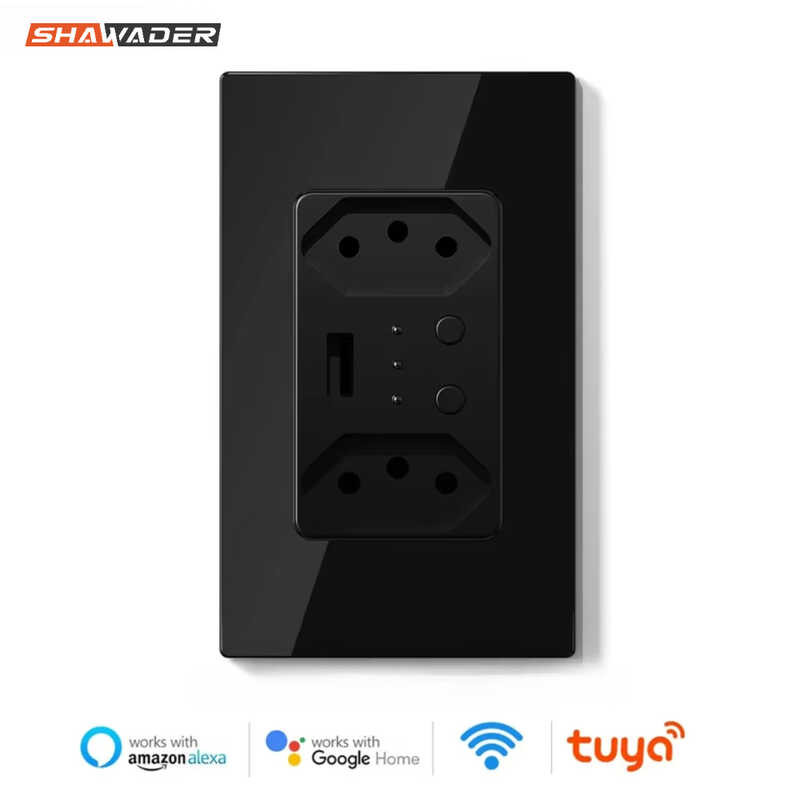 Wifi Smart Brazilian Wall Socket USB Electric Brazil Plug 13A Dual ...