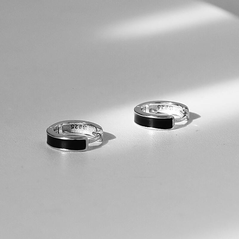 Retro Stripes Hoop Earings for Men 925 Silver Earings for Women Hikaw ...