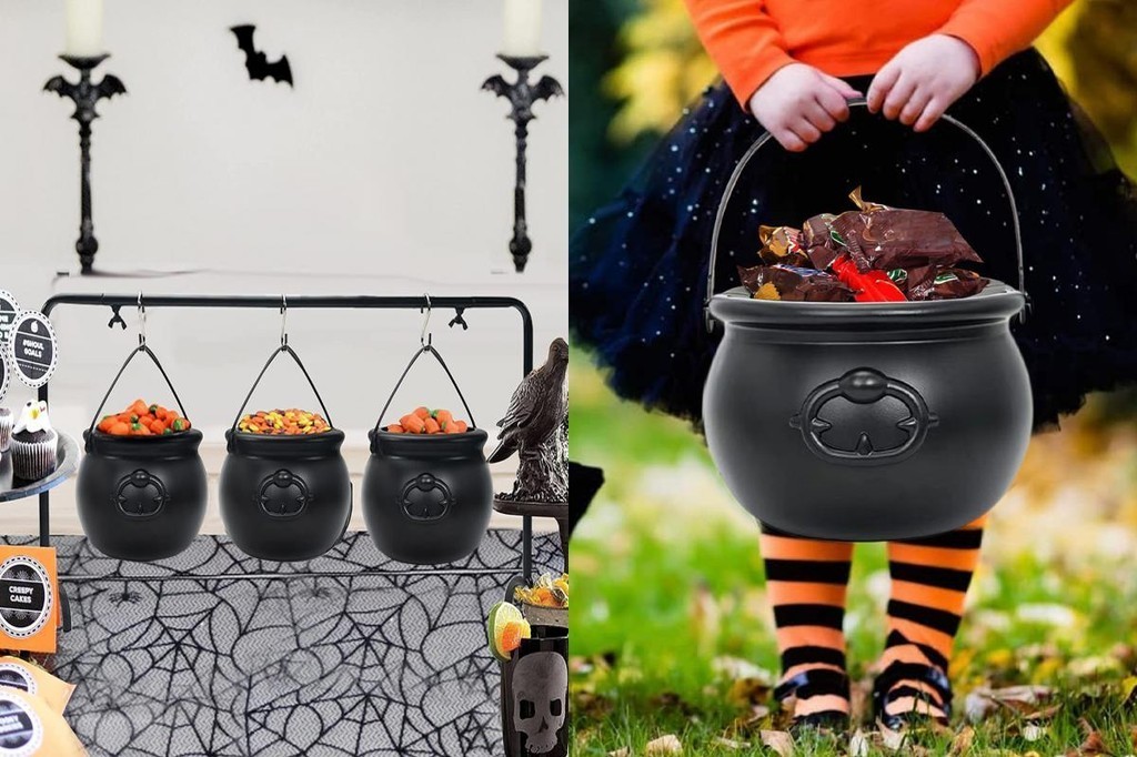 ccooamani| Witch Bucket Decorations Halloween Candy Bucket Holder ...