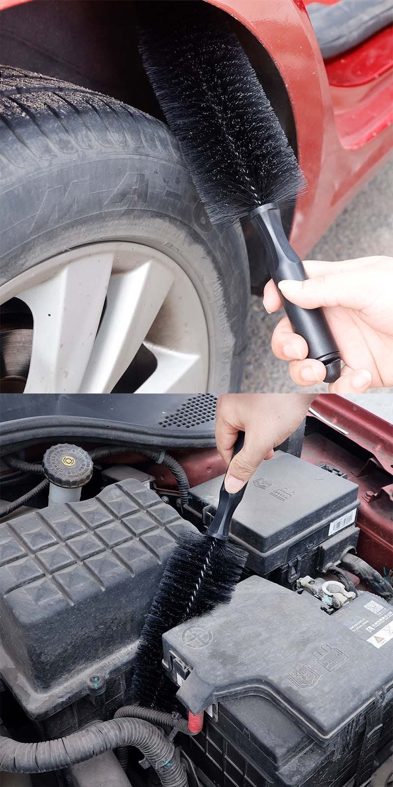 Long Handle Tire Rim Duster Scrubber - Microfiber Car Truck Motorcycle ...