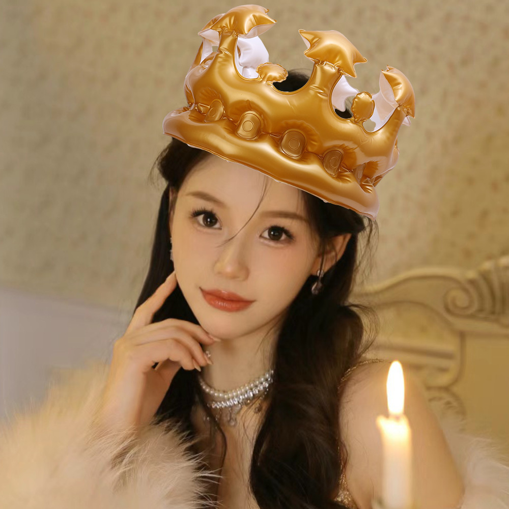 Kids Adult Birthday Hats - King Queen Birthday Crown - Gold, PVC ...