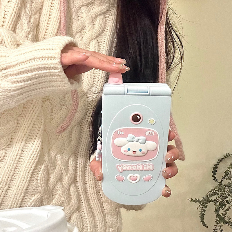 3D Kawaii Cinnamoroll Creative Clamshell Flip Makeup Mirror Phone Case ...