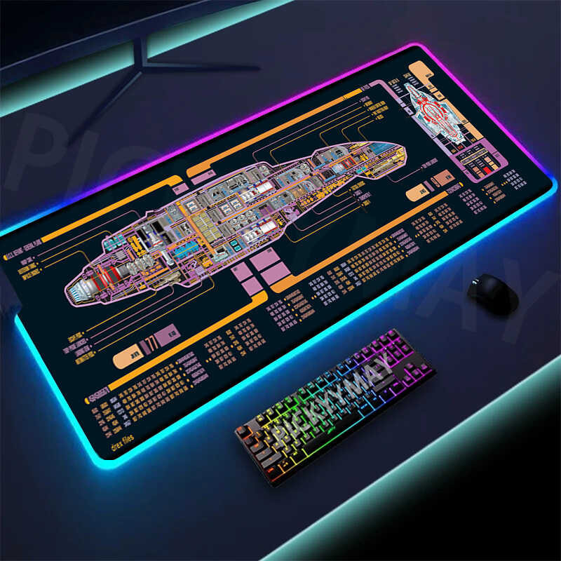 Spacecraft Large RGB Mouse Pad XXL Gaming Mousepad LED Mouse Mat ...
