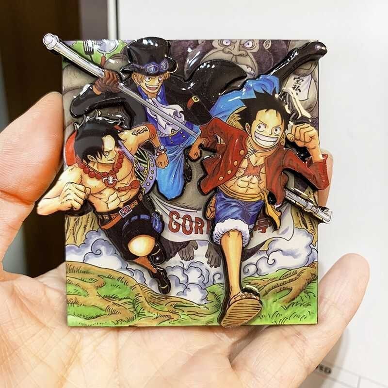 Anime One Piece Magnet Fridge Sticker Ace Luffy Sabo Sauron Figure 3D ...