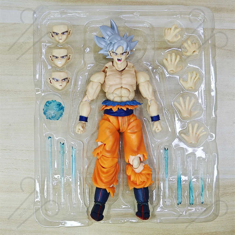 SHF Dragon Ball Z Super Ultra Instinct Goku White Hair Articulated Model Collection Toys 16cm ...