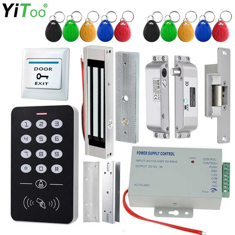 Yitoo Door Access Control System Kit RFID Keypad + Power Supply + Electric 180Kg Magnetic Lock ...