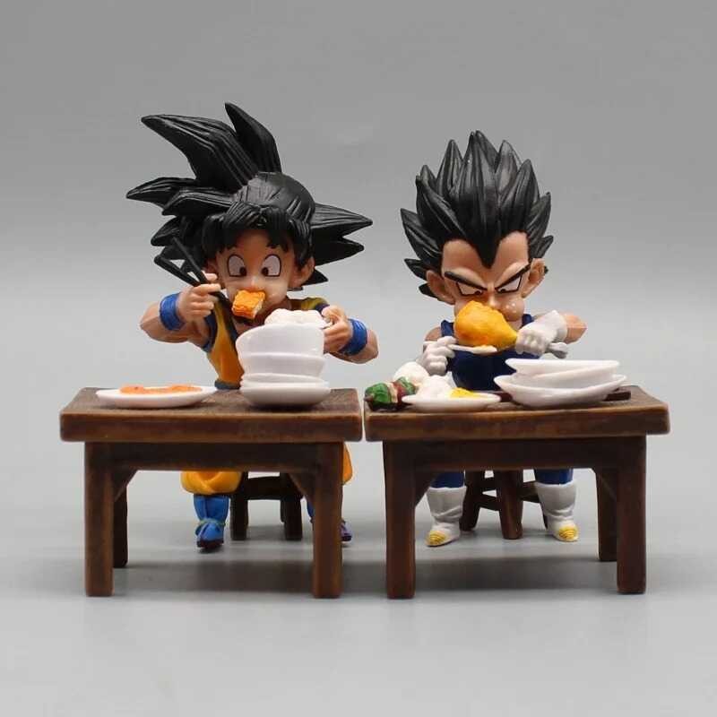 Kids Toy Market 8cm Dragon Ball Anime Figure Vegeta Son Goku Eating ...