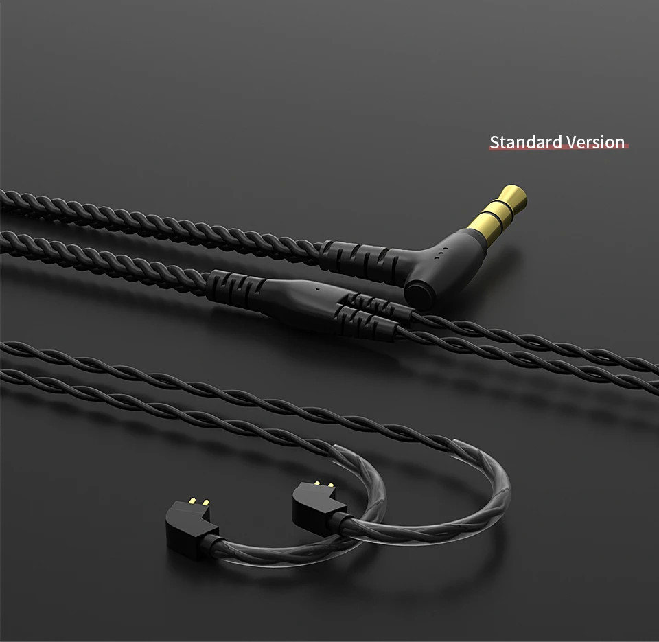 CVJ V2 4 Cord In Ear Earphones Cable IEM Wire Mic For TRN MT1 KZ ZSN ...