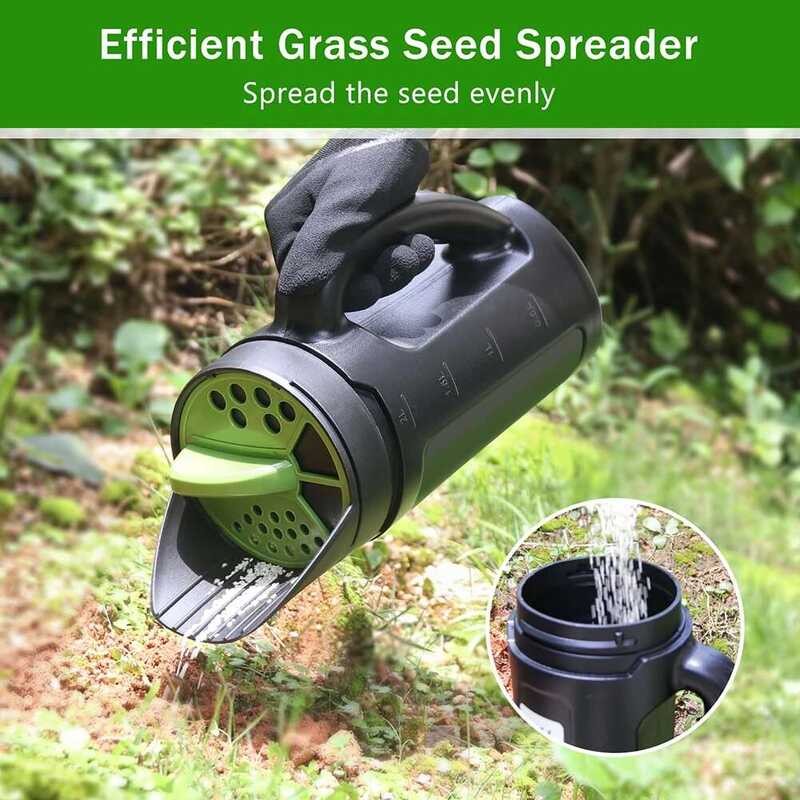 Handheld Seed Spreader Hand Spreader Shaker Adjustable Opening Sizes Manual Lawn Seeder Seed ...