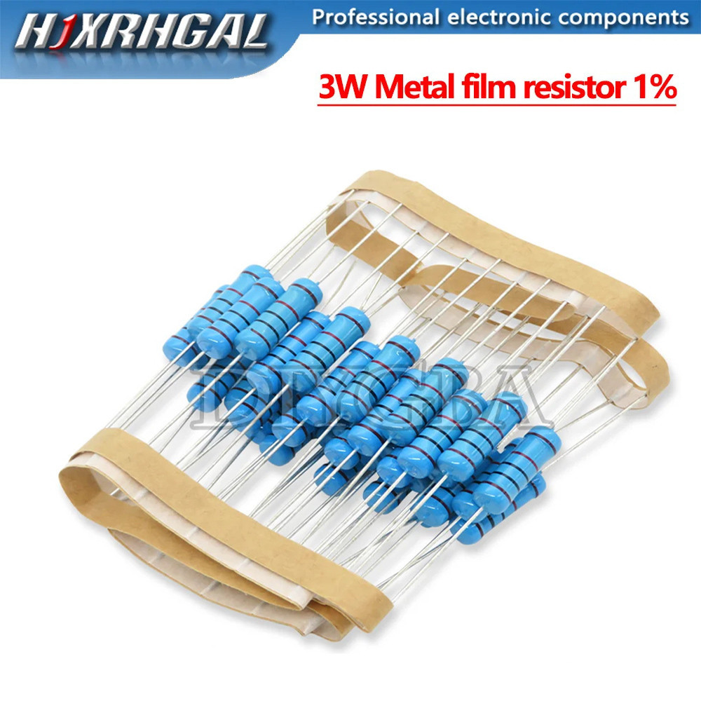 10PCS 3W Metal Film Resistor 1% 2.7K-330K 2.7K 3.9K 8.2K 10K 18K 27K ...