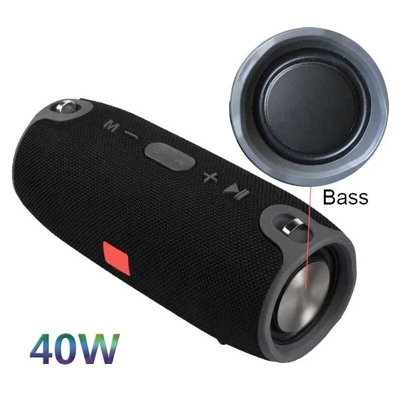 40W High-Power Bluetooth Speaker Wireless TWS 360 Stereo Subwoofer Outdoor Waterproof Portable ...