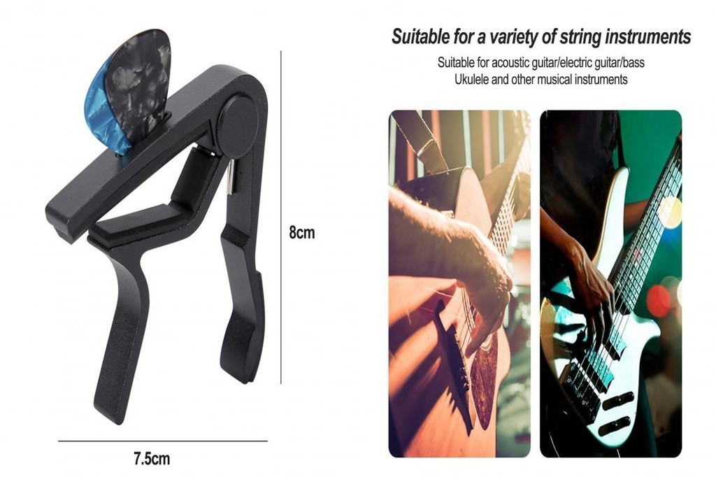 mooncake| High-quality Guitar Capo Easy One-handed Guitar Capo for ...